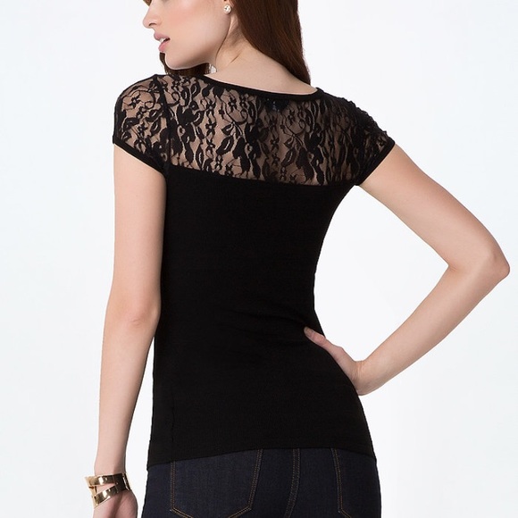bebe | Tops | Bebe Plusregular Lace Tease Tee Top L Xl 2x | Poshmark